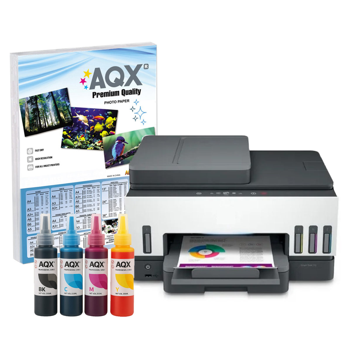 Impresora HP Multifuncion Ink Tank 790 + Tinta Aqx Alternativa 1L | HP